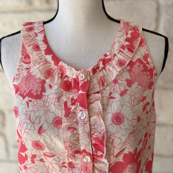 Modcloth | Tops | New Modcloth Floral Print Ruffle Top Size Small ...